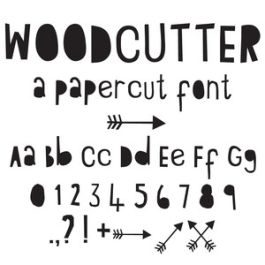 woodcutter papercut font