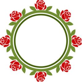 roses circle frame