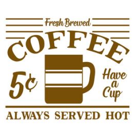 fresh brewed coffee sign
