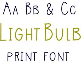 lightbulb print font|287321