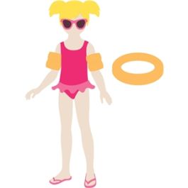 Lizzy paper doll swim set