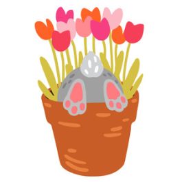 easter bunny in flower pot|288868