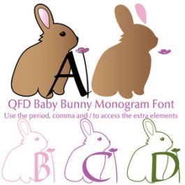 baby bunny monogram font|289826