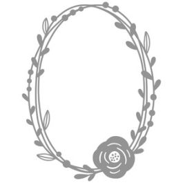 floral oval monogram frame