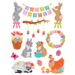 welcome spring easter stickers