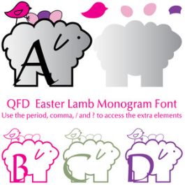 qfd easter lamb monogram font