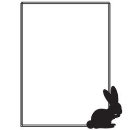 bunny rectangle doodle frame