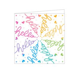 radial rainbow hello card