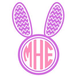 bunny ear ric rac monogram|290973