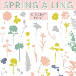 spring a ling floral dingbat font by angie makes