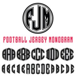 football jersey monogram font