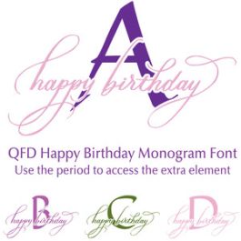 qfd happy birthday monogram font