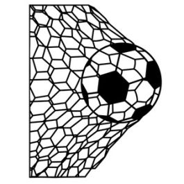 soccer ball in net silhouette