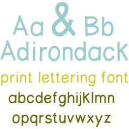adirondack print lettering font