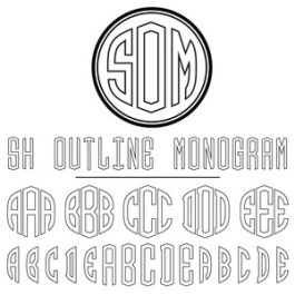 sh outline monogram font