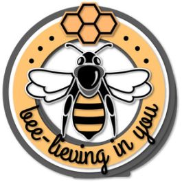 bee bee lieving you round 6x6 card
