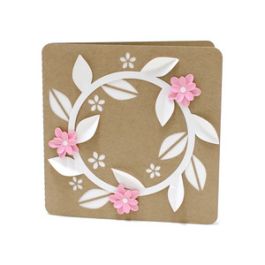 3d floral wreath card|293397