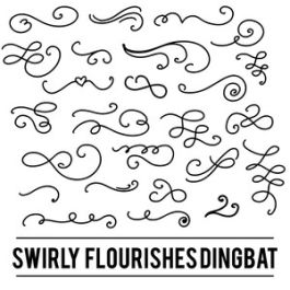 swirly flourishes dingbat font