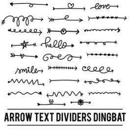 arrow text dividers dingbat font