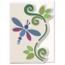 dragon fly swirl shaped edge 5x7 card|297974