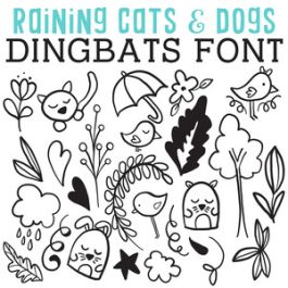 cg raining cats and birds dingbats