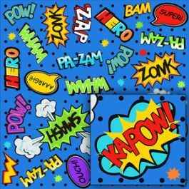 comic action words printable pattern