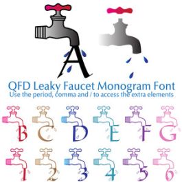 qfd leaky faucet monogram font