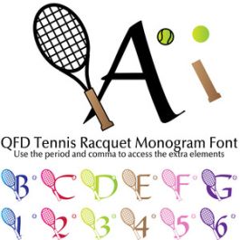 qfd tennis racquet monogram font