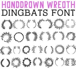 cg handdrawn wreath dingbats