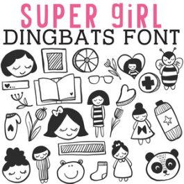cg super girl doodles dingbats