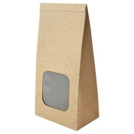 self standing bag with window