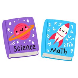kawaii math and science school textbooks