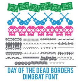 day of the dead borders dingbat font