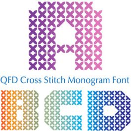 qfd cross stitch monogram font
