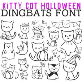 cg kitty cat halloween dingbats