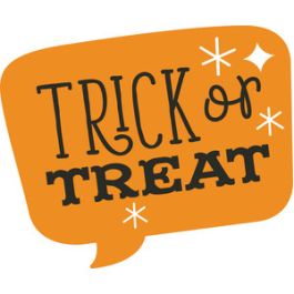 trick or treat speech bubble