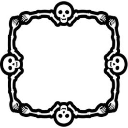 skeleton square halloween frame