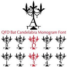 qfd bat candelabra monogram font