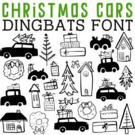 cg christmas cars dingbats