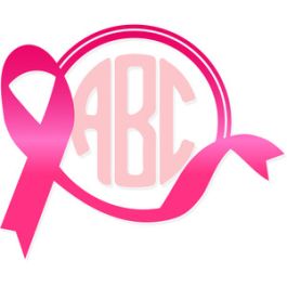 breast cancer ribbon monogram