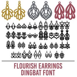flourish earrings dingbat font