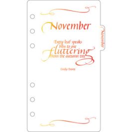elegant planner a6 binder november divider