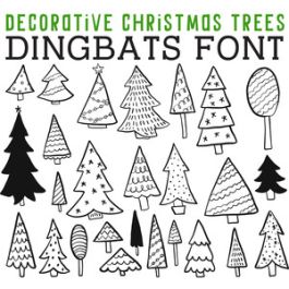 cg decorative christmas trees dingbats