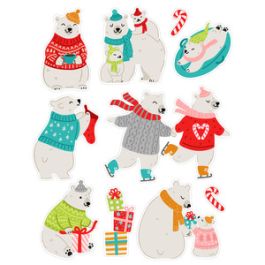 christmas polar bear stickers