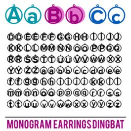 block monogram earrings dingbat font
