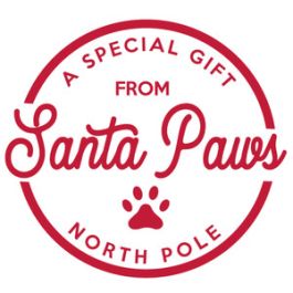 gift from santa paws label & tag