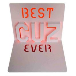 best cuz ever popup card