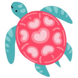 sea turtle with heart shell|312097