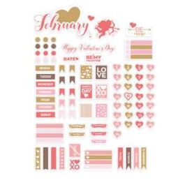 february sticker set