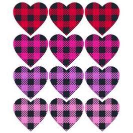 buffalo check heart stickers